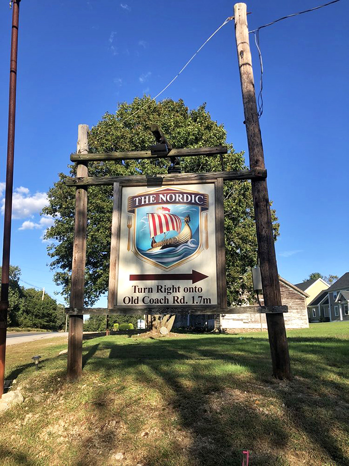 Follow the sign to flavor town! The Nordic's signage is like a lighthouse, guiding hungry sailors to delicious shores.