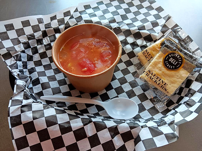 Soup's on! This hearty bowl of comfort is like a warm hug for your insides. Pair it with crackers for the ultimate cozy meal.