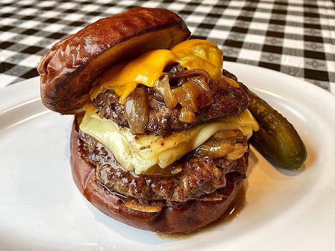 The traditional double burger: Because sometimes you need to double down on deliciousness. It's a tower of power!