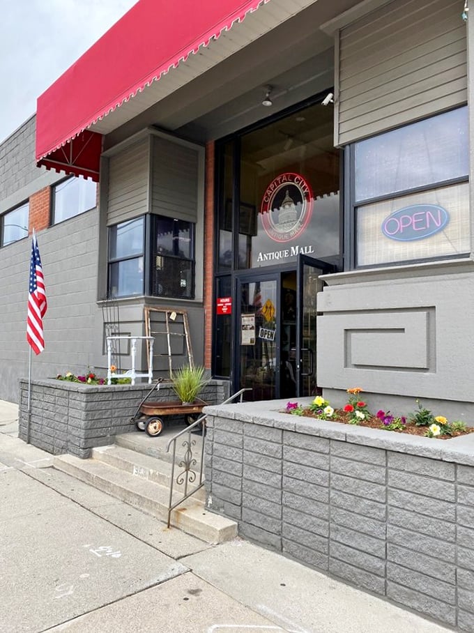 Step right up to nostalgia central! The red awning rolls out the carpet to a world where every object has a tale to tell.