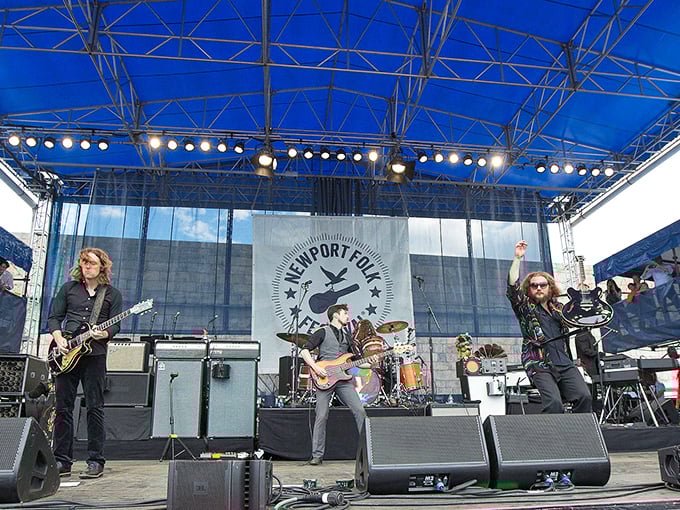 "Where folk meets rock, and everyone's invited." The Newport Folk Festival stage comes alive, proving that music sounds even better when served with a side of sea breeze.