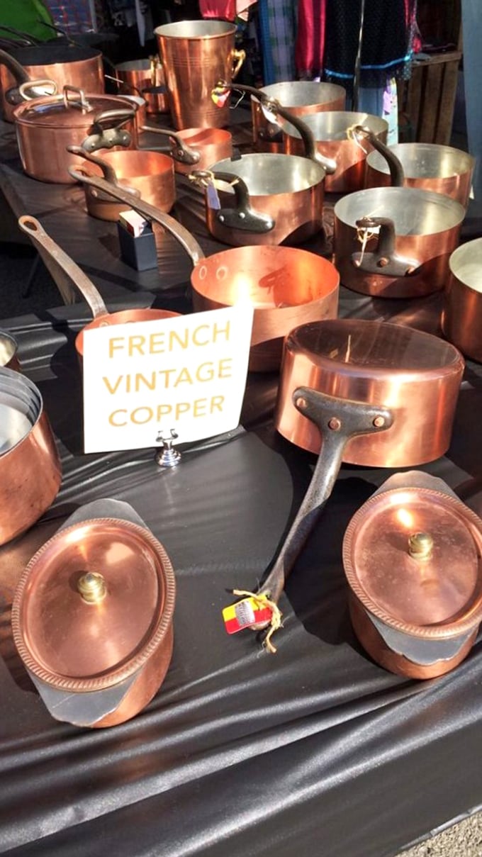 Copper bottom dreams! These gleaming French pots and pans are ready to star in your next culinary masterpiece.