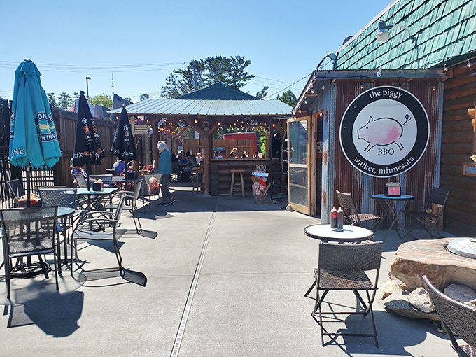 Pig out in style: This outdoor seating area is the ideal spot to savor your BBQ while soaking up some vitamin D.