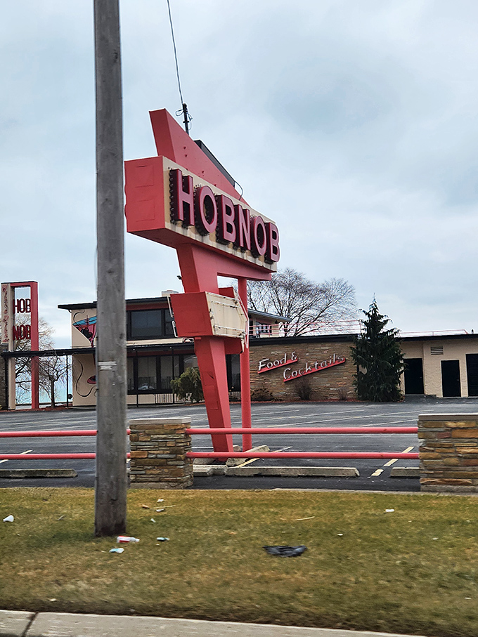 Rain or shine, the HobNob stands ready to satisfy your cravings. This iconic sign is like a lighthouse, guiding hungry souls to a safe harbor of deliciousness.