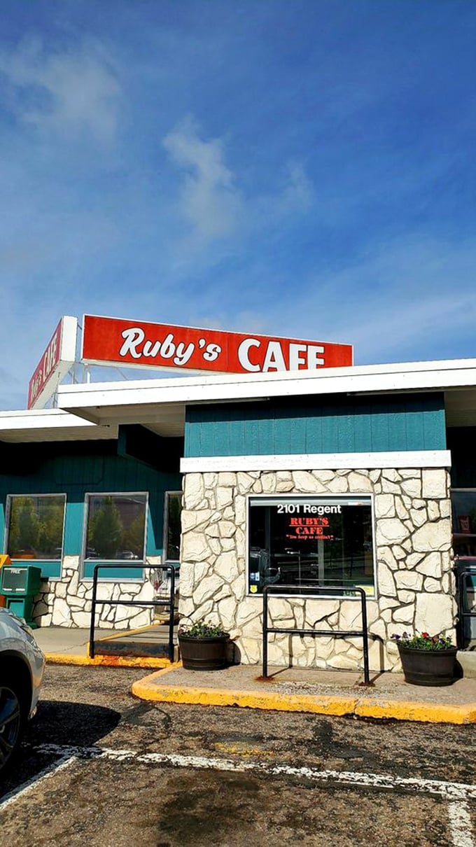 Ruby's Cafe: Where the red sign beckons like a lighthouse guiding hungry ships to the shores of deliciousness.