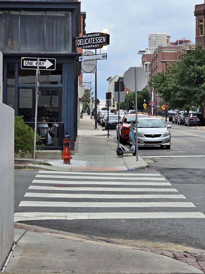 Your next food adventure starts here! Follow the sign (and your nose) to discover why Milwaukee Delicatessen Company is a must-visit destination.
