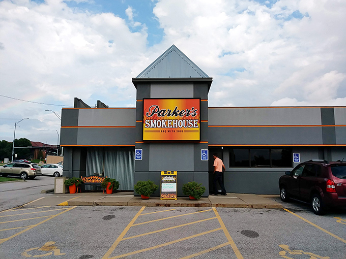 BBQ paradise found! Parker's Smokehouse stands proud, ready to welcome hungry pilgrims on their quest for the holy grail of smoked meats.