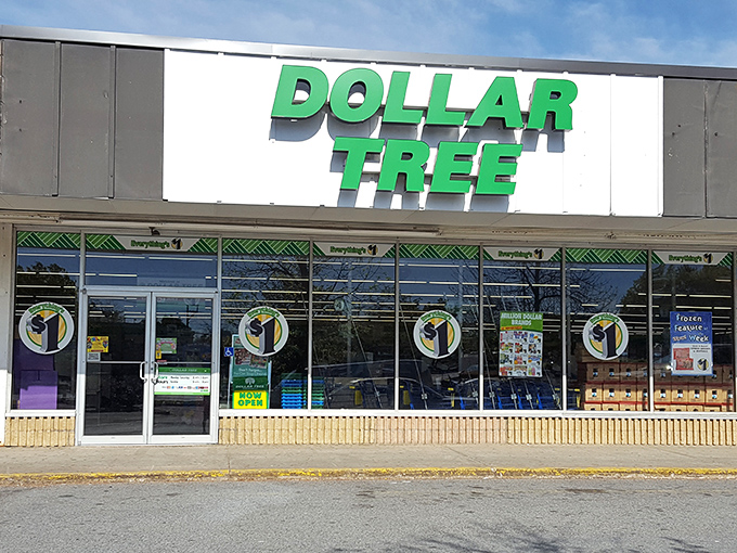 The gateway to greatness! This storefront beckons bargain hunters like a siren song, promising adventures in thrift just beyond those sliding doors.