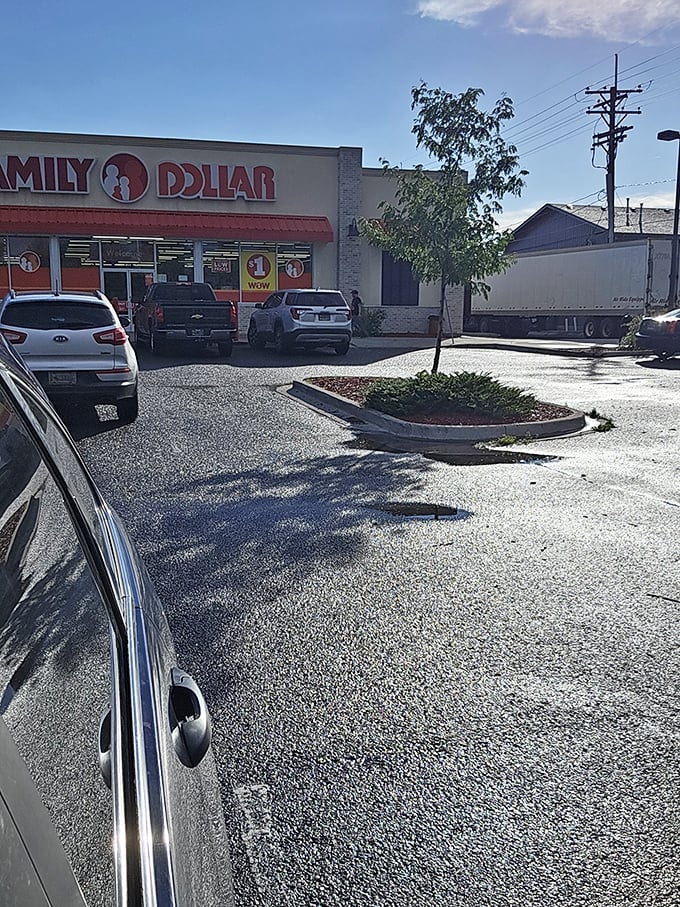 The parking lot of possibility. Each car represents someone inside discovering that saving money doesn't mean sacrificing quality.