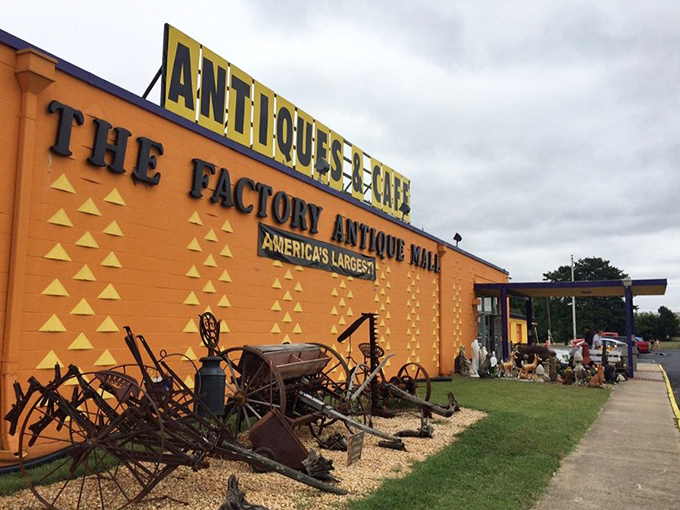 Rust never sleeps, but it sure looks good here. This outdoor display is a rustic reminder of America's agricultural roots.