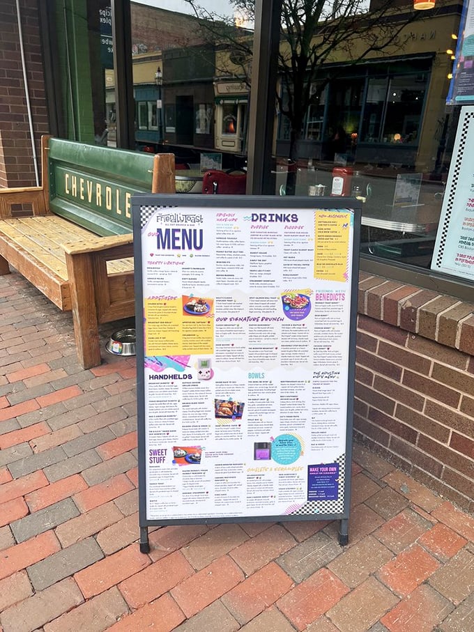 Come on in, the food's fine! This outdoor menu board is like a treasure map leading to culinary gold.