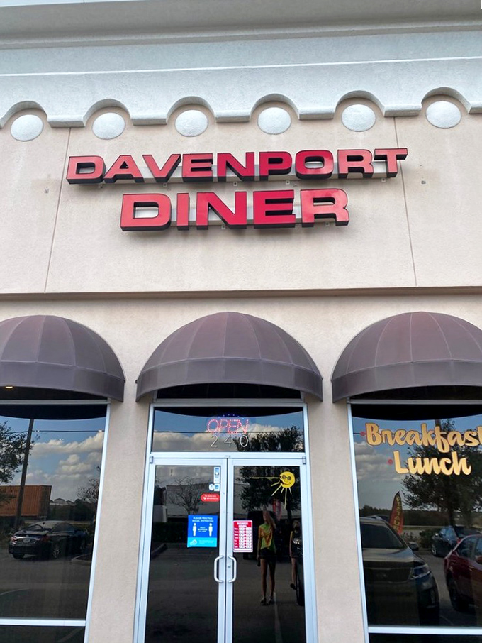 Rise and shine, it's breakfast time! The Davenport Diner's cheerful exterior is like a beacon of hope for empty stomachs everywhere. Adventure awaits inside!