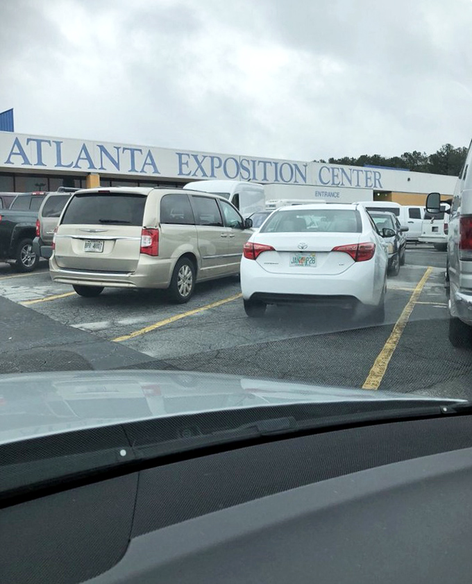 Parking lot or prelude to adventure? Your chariot awaits to whisk you into a world of antiquing wonder.