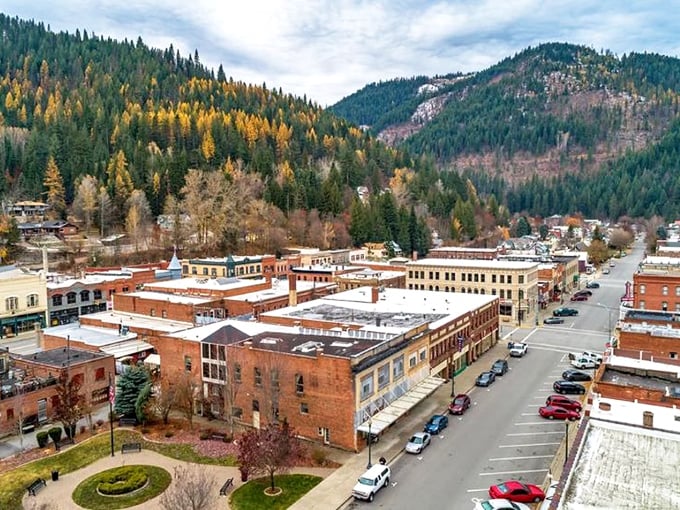 Wallace from above: A bird's-eye view of charm, nestled in nature's grand amphitheater. Talk about stealing the show!