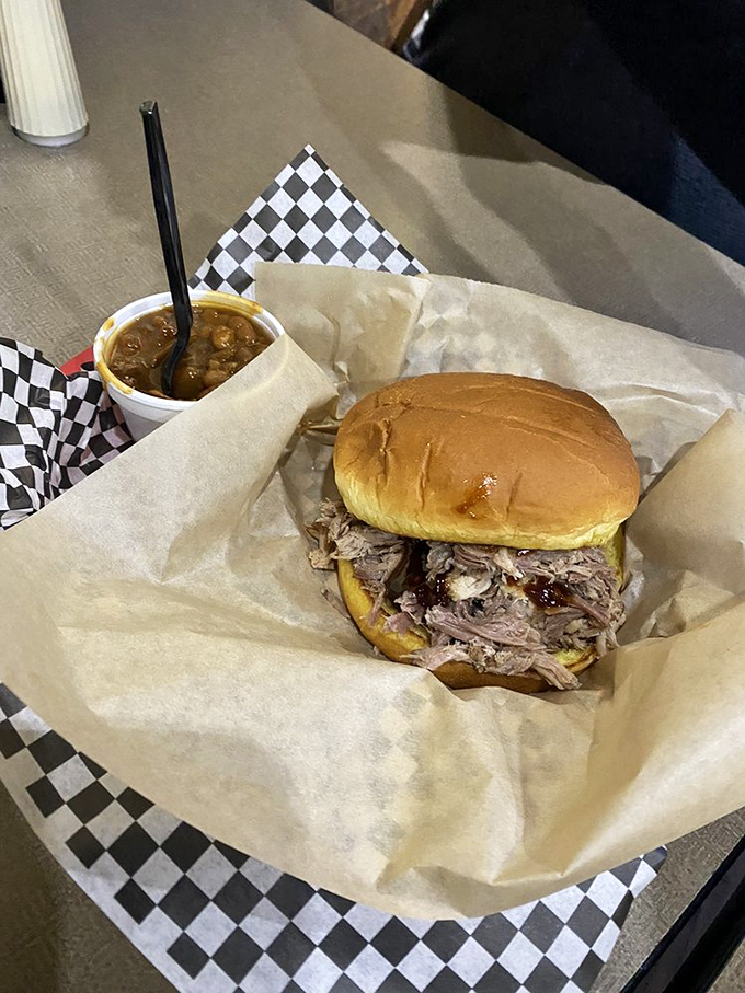 BBQ sandwich meets baked beans: a match made in Tennessee heaven. It's comfort food with a Southern drawl!