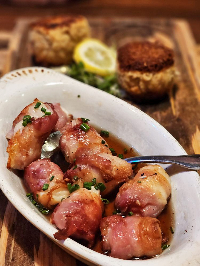 Bacon-wrapped scallops: proof that sometimes two wrongs do make a right! These little bundles of joy are like a hug for your taste buds.