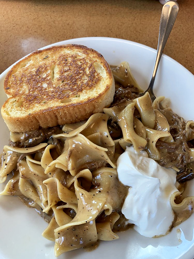 Beef Stroganoff: The dish that proves noodles and gravy are a match made in comfort food heaven. It's like a warm hug for your taste buds.