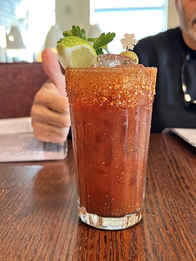 A Bloody Mary so perfectly spiced and garnished, it counts as both a cocktail and a small appetizer&mdash;efficiency at its most delicious.