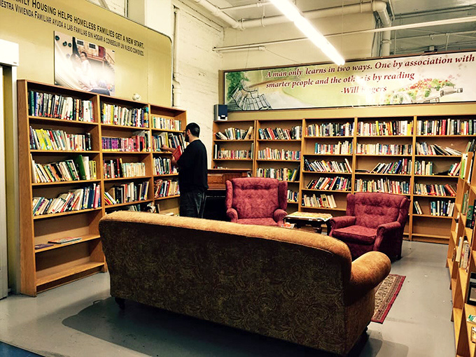 A literary oasis complete with comfy chairs invites you to sit awhile. Because sometimes the best thrift store find is the perfect dog-eared novel.