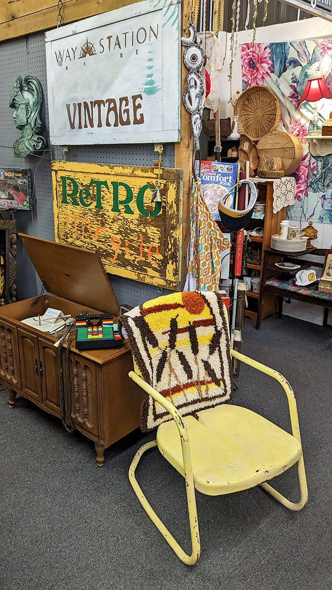 Booth goals: When "eclectic" is your middle name. This vendor has mastered the art of curating chaos, creating a retro rainbow of temptation.