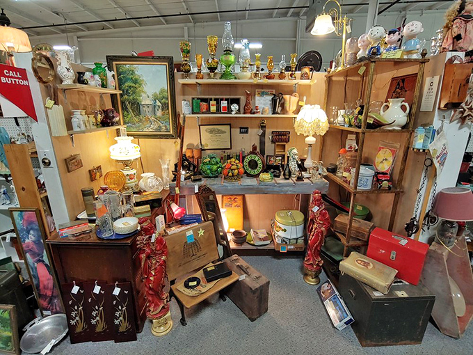 Booth after glorious booth, each a microcosm of nostalgia. It's like raiding your cool aunt's attic, but with price tags and better lighting.