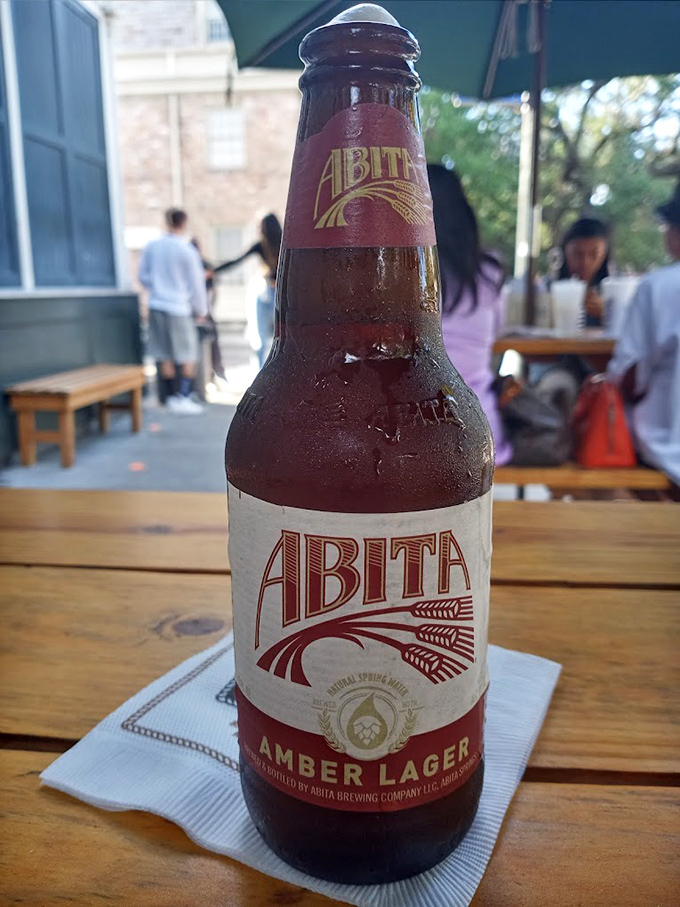 When in New Orleans, do as the locals do. Abita Amber: the perfect companion for burger-induced bliss.