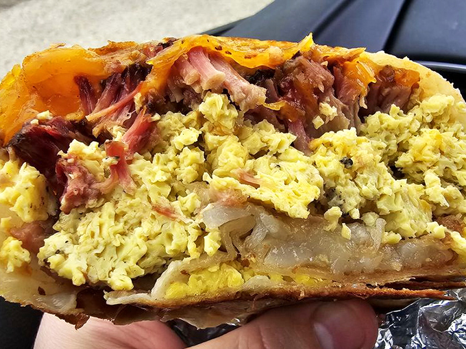 Breakfast burrito or edible work of art? This flavor-packed bundle is like sunrise, lunchtime, and dinnertime all rolled into one delicious package.