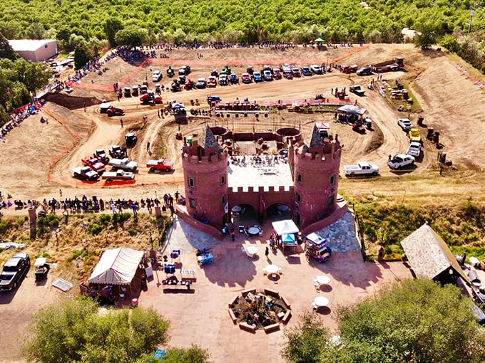 Bird's eye view of paradise: Castle Noz stands proud amidst a sea of green, proving that sometimes, reality is better than fantasy.