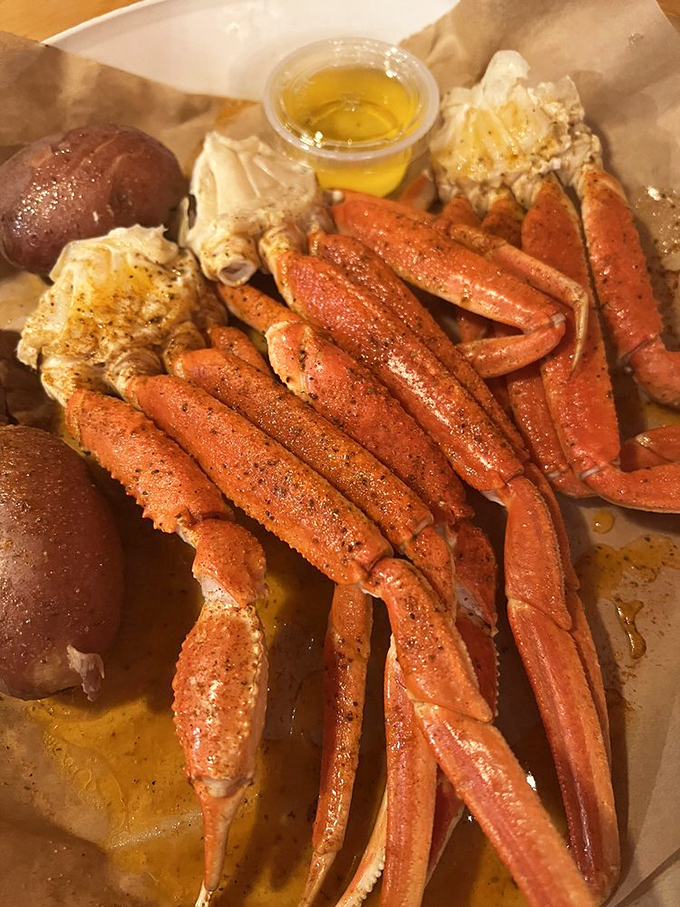 These crab legs are longer than a Monday morning meeting! Grab your crackers and prepare for a flavor explosion.