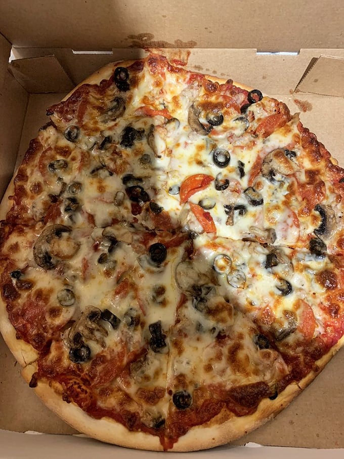 A custom creation that proves pizza is the ultimate canvas for culinary self-expression. Eat your heart out, Picasso!