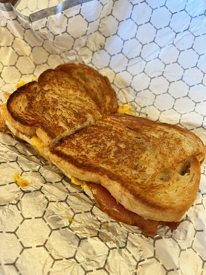 The breakfast sandwich of champions! Golden, crispy, and oozing with cheesy goodness &ndash; it's love at first bite.