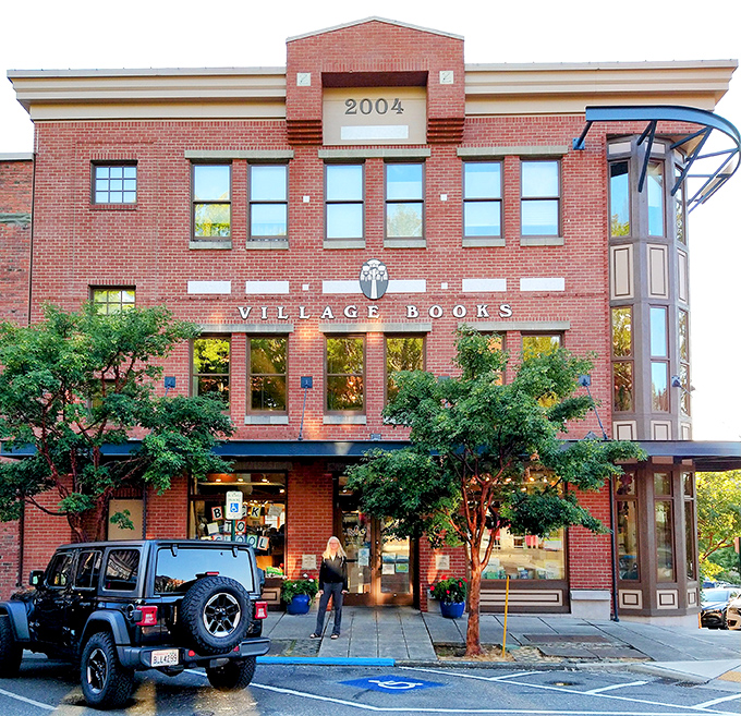 As the sun sets, Village Books glows like a beacon of knowledge. Night owls, your literary paradise awaits!