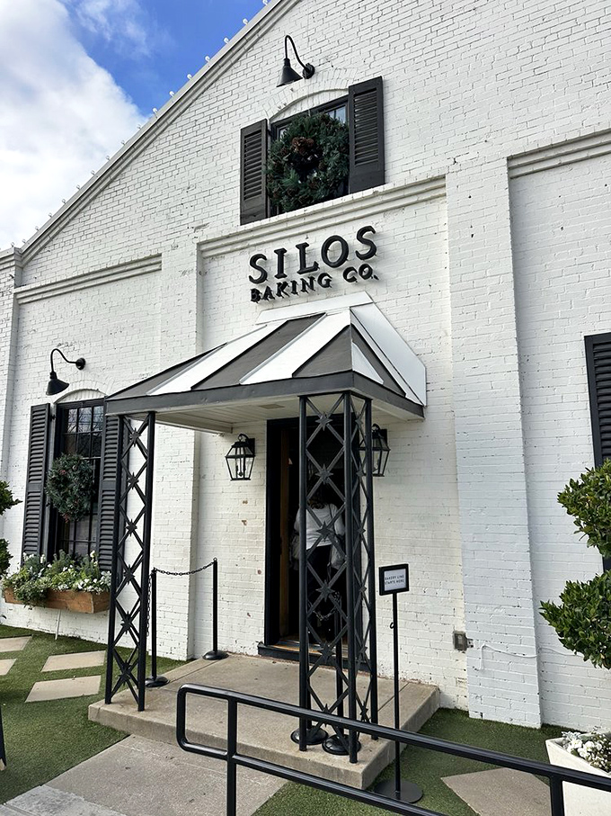 A sweet tooth's North Star! This exterior view of Silos Baking Co. is like a siren call to dessert lovers everywhere.