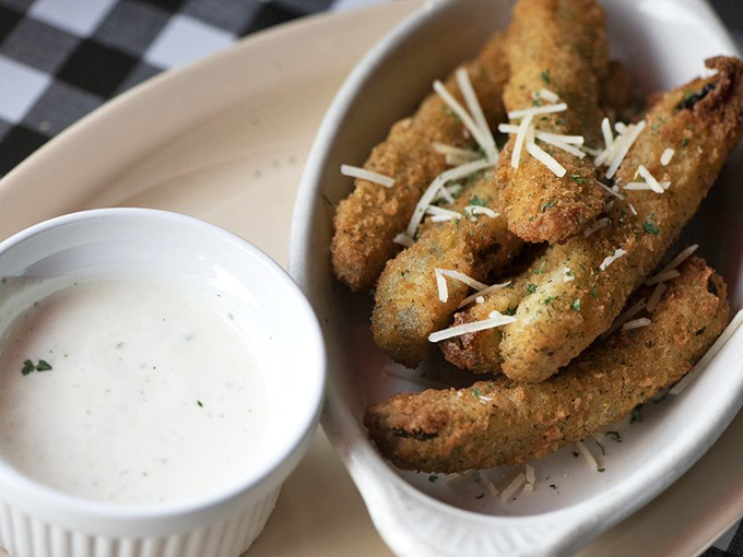 Fried pickles - because sometimes, vegetables need a little excitement too. Crunchy, tangy, and utterly irresistible, they're the opening act your pizza deserves.