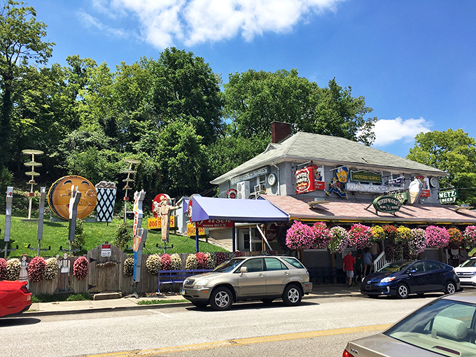 Parking's a breeze, but leaving? That's the hard part. The Turf Club's exterior is a siren song of neon and nostalgia, luring in hungry souls.