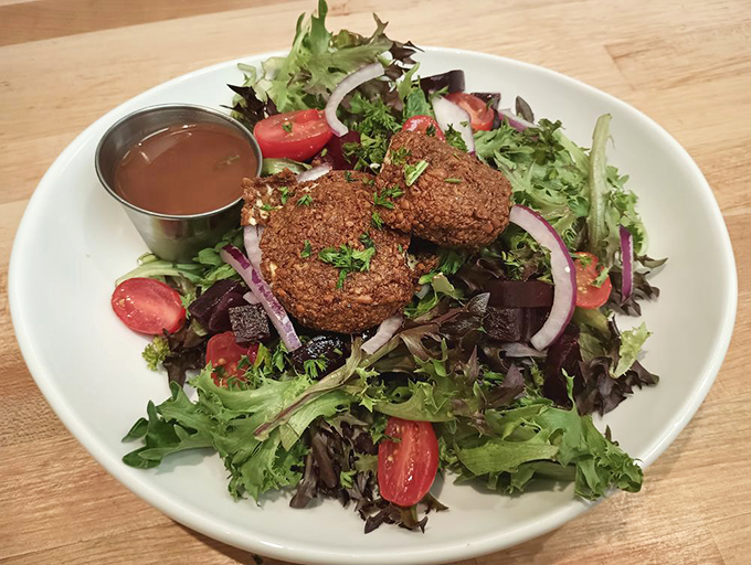 Not your average rabbit food! This goat cheese salad is proof that sometimes, it's hip to be square (meal).