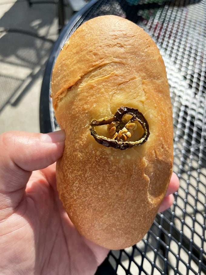 Hello, spicy little number! This jalape&ntilde;o sausage kolache is bringing the heat, proving that breakfast can be both comforting and exciting.