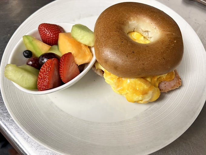 Bagel or work of art? This beauty is piled high with enough toppings to make a New Yorker weep with joy. Breakfast goals, achieved!