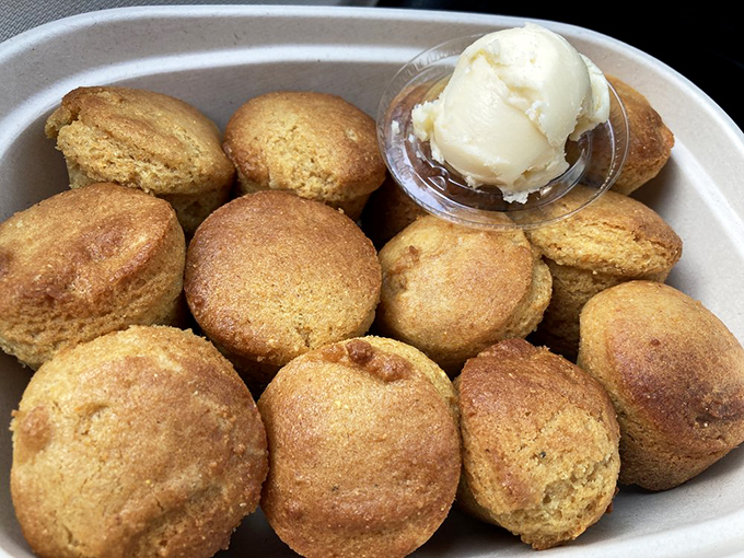 Mini corn muffins, maximum delight! These golden nuggets of joy are like the opening act that steals the show. Don't be fooled by their size &ndash; they pack a flavorful punch!