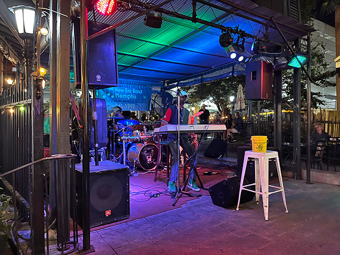 Where the music is as colorful as the drinks. This outdoor stage is where Memphis magic happens nightly.