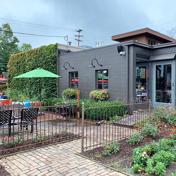 Garden of eatin'! The Laundry's outdoor seating area is where nature and nurture (your appetite) come together in perfect harmony.