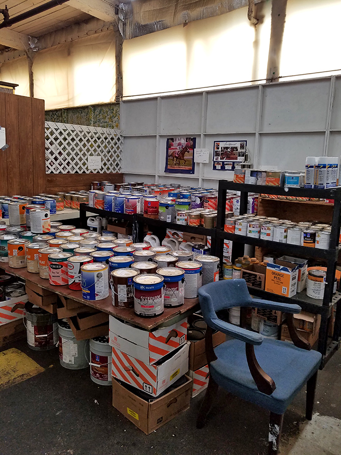 DIY enthusiasts, your Mecca awaits! This colorful collection of cans promises to paint your world in new hues.