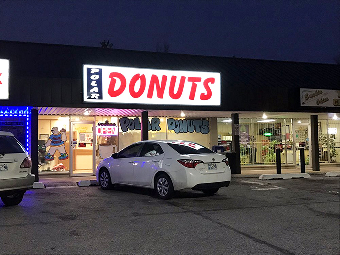 Park your car, park your diet! This lot is the gateway to a world where calories don't count and joy is measured in dozens.