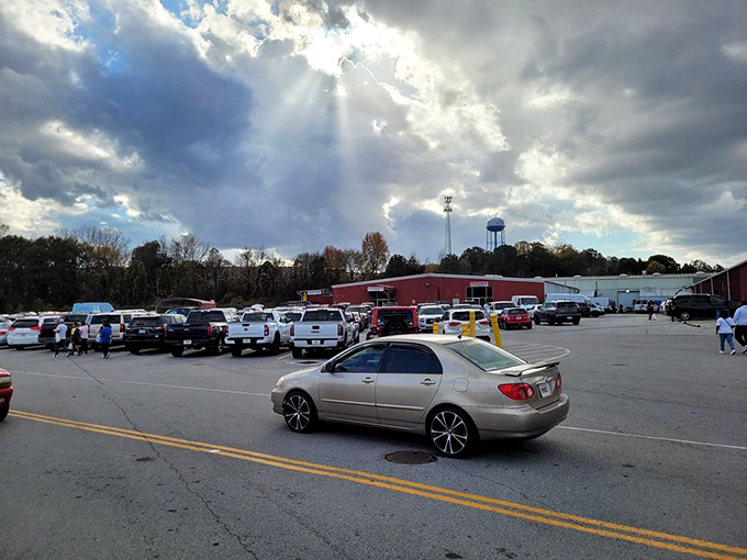 Parking paradise or tailgate party central? Either way, this lot is where the La Vaquita adventure begins and ends &ndash; hopefully with a trunk full of treasures!