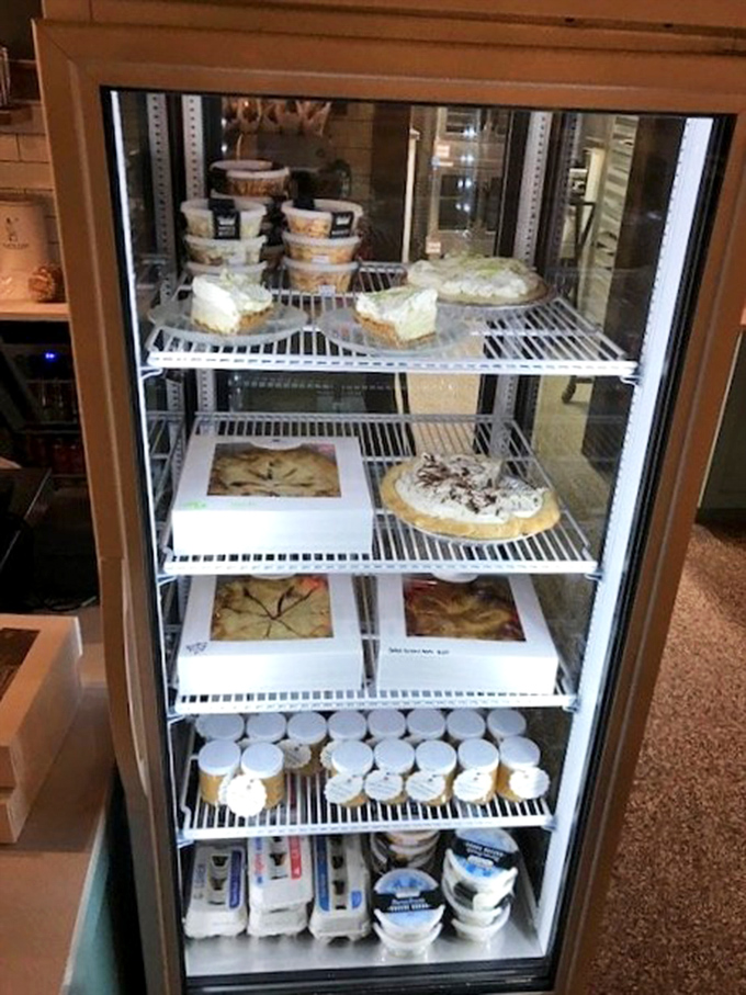 Pie oh my! This display case is a sweet tooth's dream come true. Forget counting calories &ndash; here, we count slices of happiness.