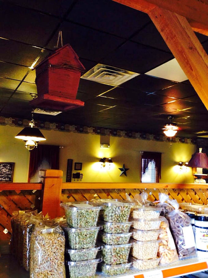 Bulk foods and homemade goods line the shelves, tempting you to take a piece of this Amish-inspired paradise home with you.