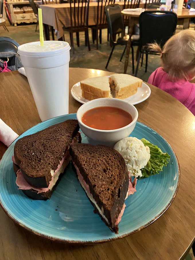 The Reuben platter: Where corned beef meets Southern hospitality. It's a cultural mashup that'll make your taste buds sing.