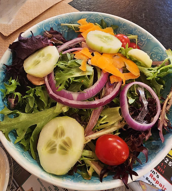 Who says you can't make friends with salad? This bowl of greens is fresh, vibrant, and ready to party with your burger.