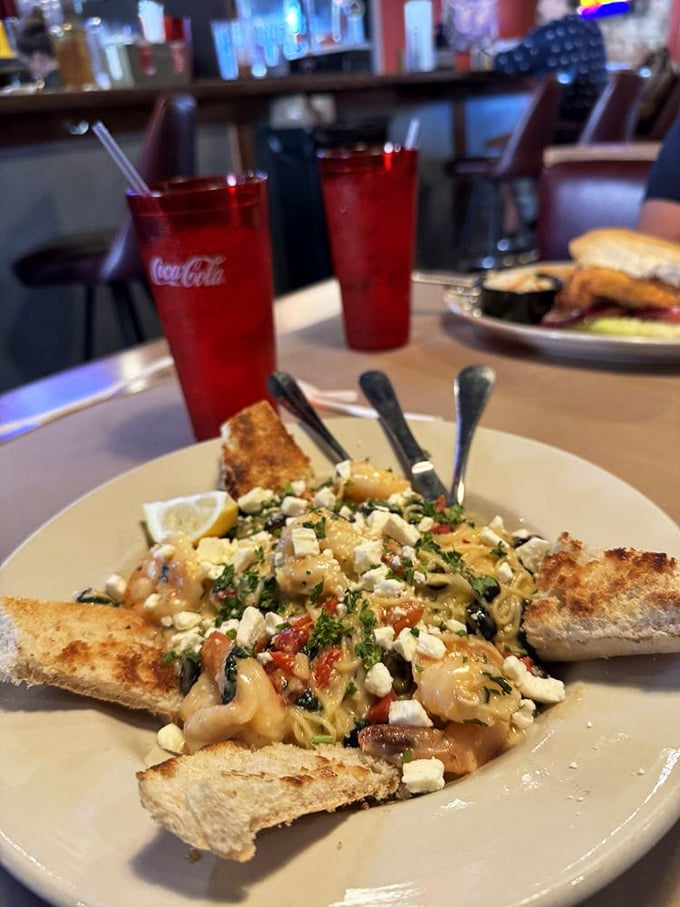 This isn't your average pasta night. Loaded with shrimp and bursting with flavors, it's like a seaside vacation wrapped around your fork. Carb-loading never looked so good!