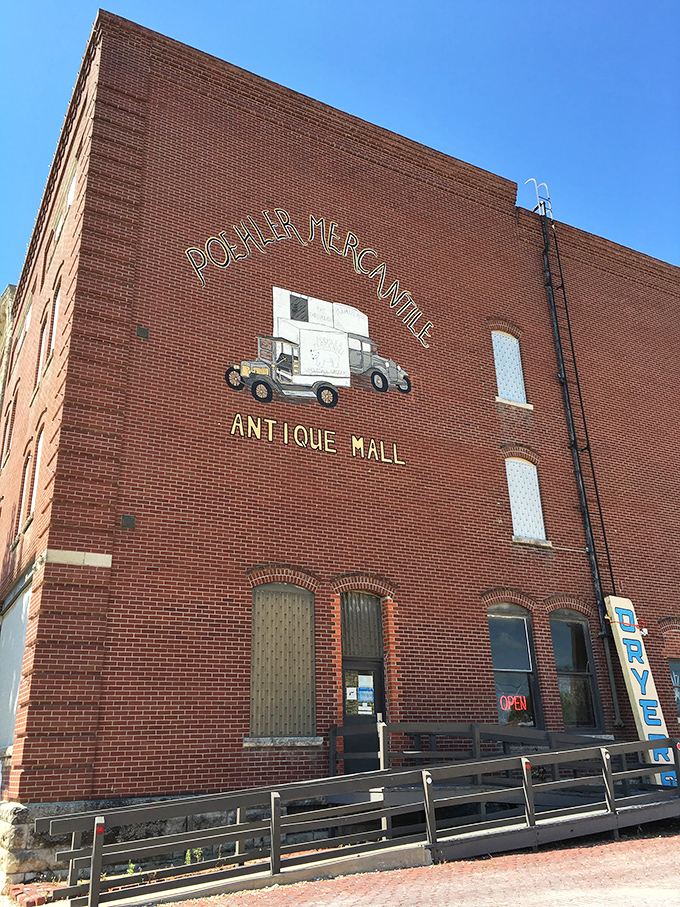 If walls could talk, this brick facade would spin yarns of yesteryear. The painted sign? Just the cherry on top of this nostalgic sundae.
